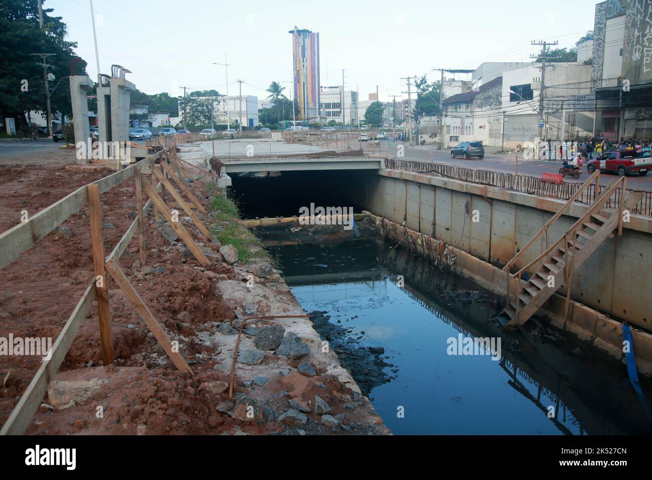 salvador, bahia, brazil - july 29, 2022: construction of sewage ...