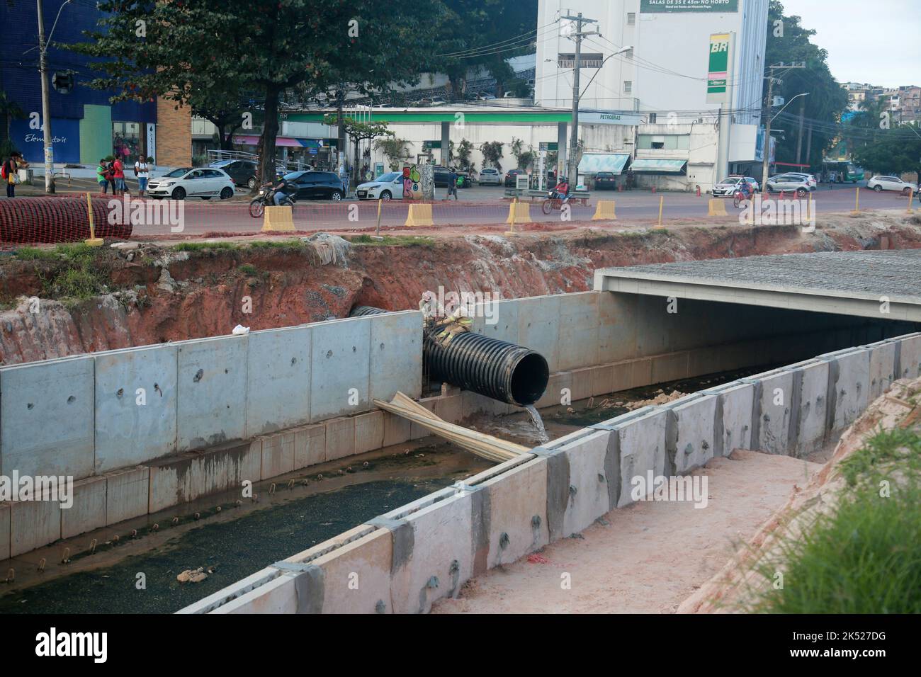 salvador, bahia, brazil - july 29, 2022: construction of sewage ...