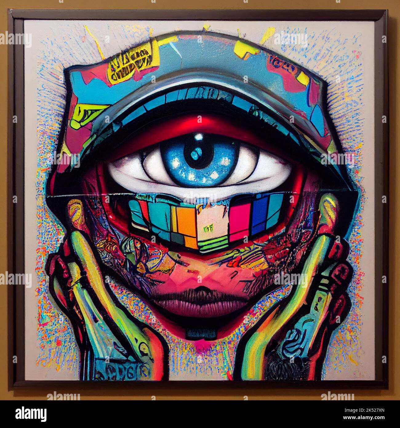 A colorful graffiti of an abstract animal art Stock Photo - Alamy