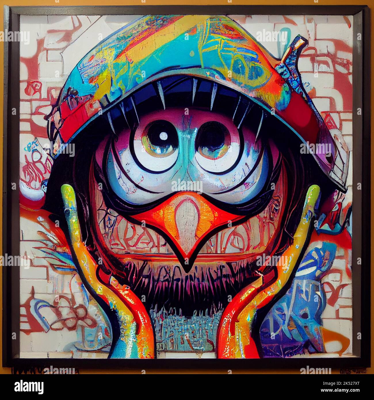 A colorful graffiti of an abstract animal art Stock Photo - Alamy