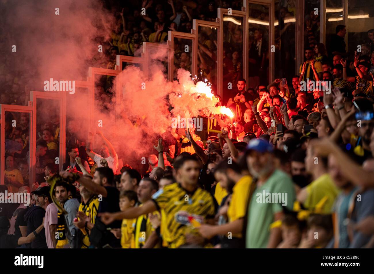 Athens, Lombardy, Greece. 3rd Oct, 2022. Fans and atmosphere in new ...