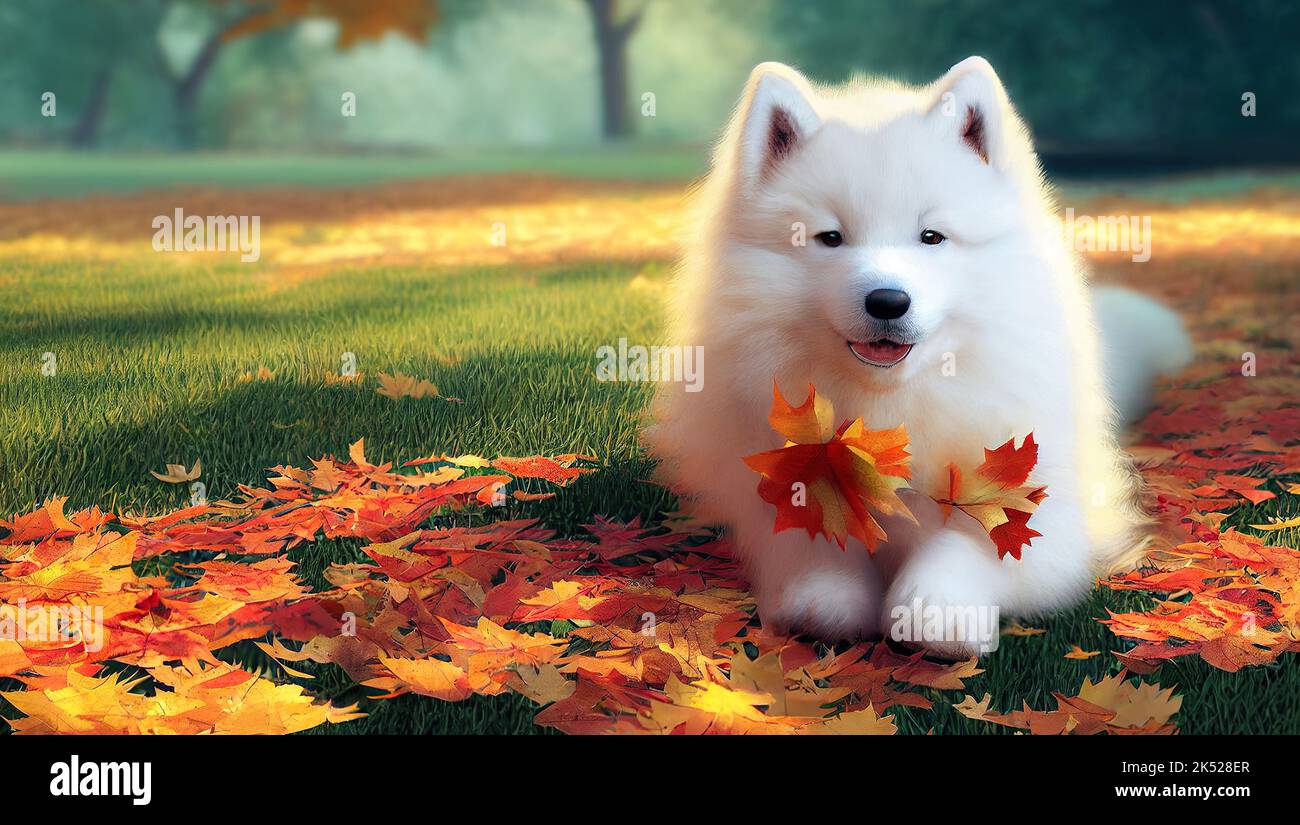 White samoyed vintage hi-res stock photography and images - Alamy