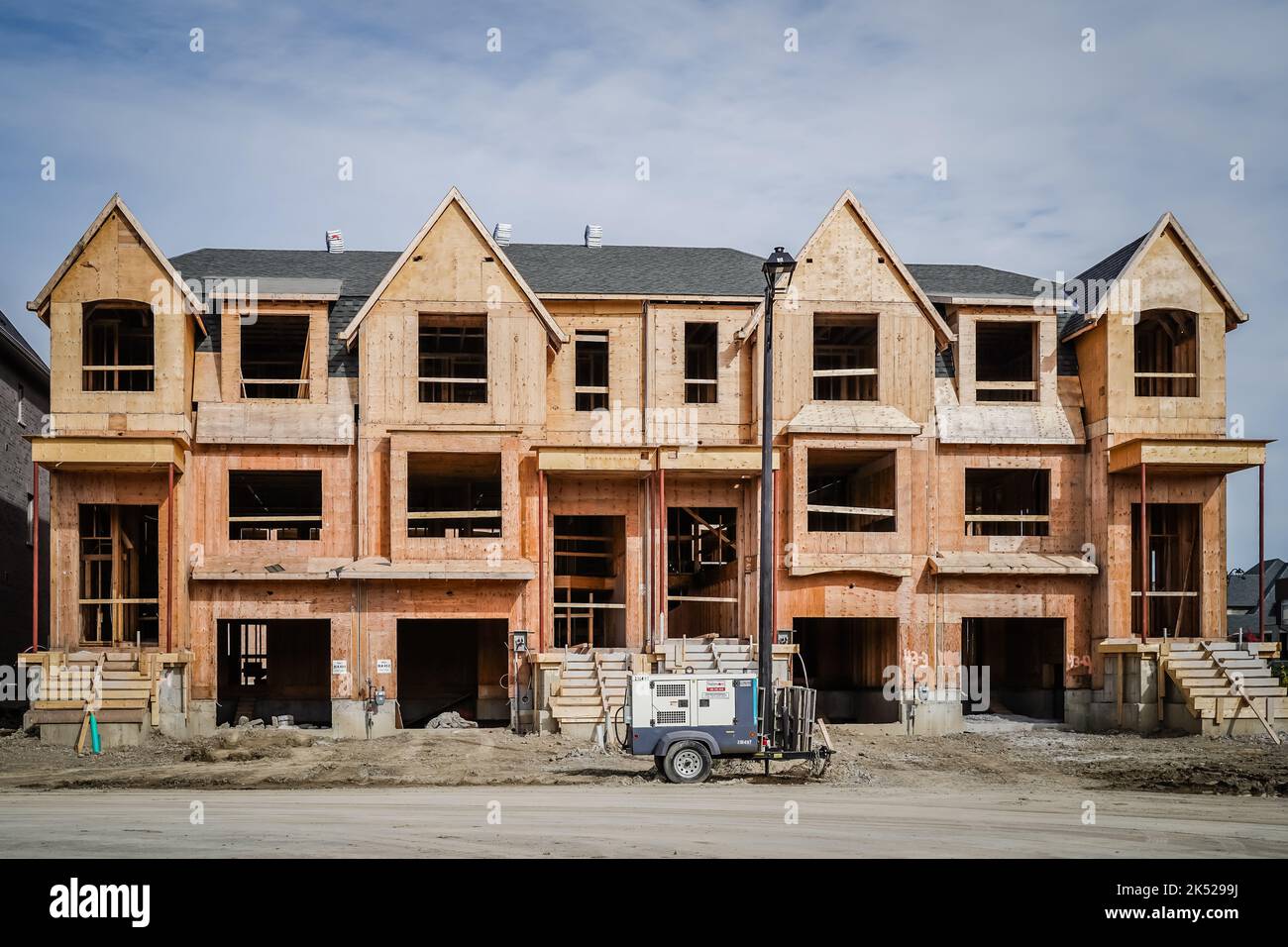 construction site of town home in America Stock Photo - Alamy