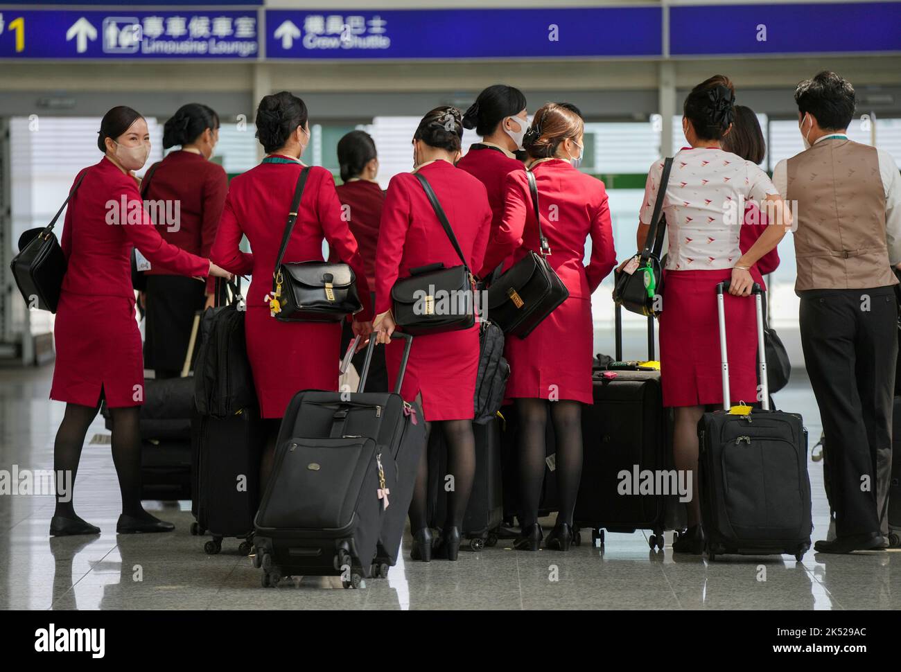Flight crew of Cathay Pacific arrives in Hong Kong International ...