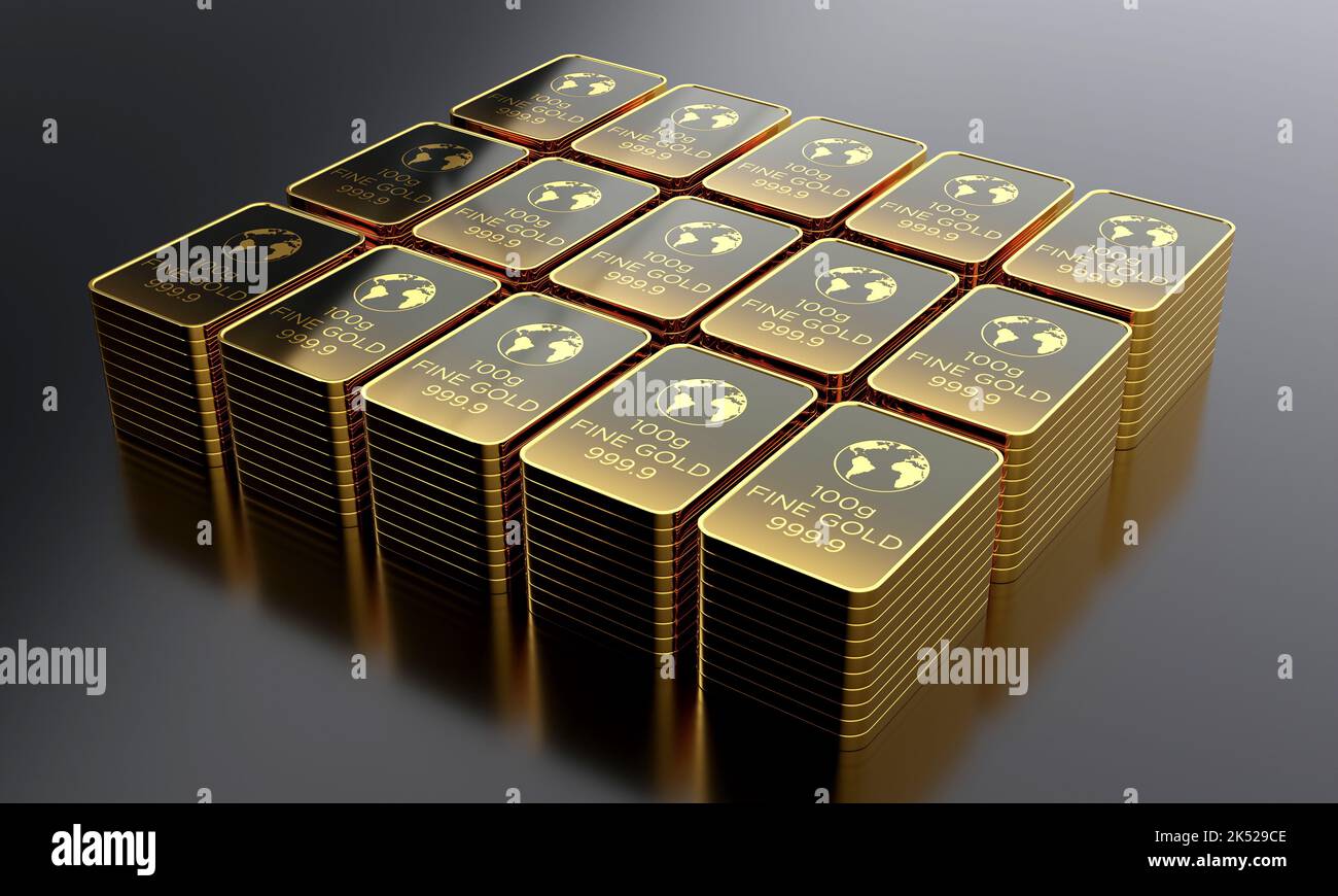 Gold Biscuits isolated on dark luxurious background, 10g bar , premium ...