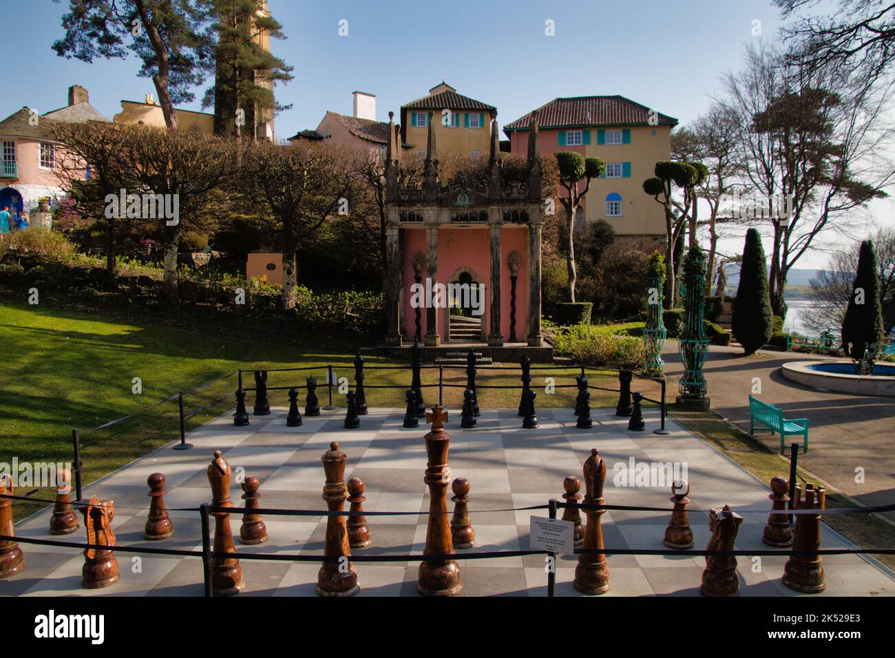 Port Meirion Chess board Stock Photo - Alamy