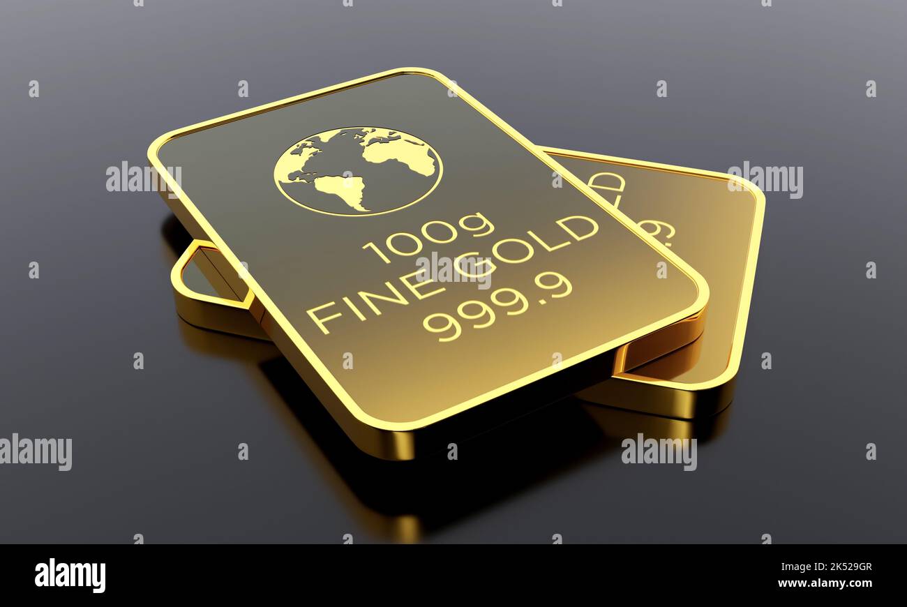 Gold Biscuits isolated on dark luxurious background, 10g bar , premium ...