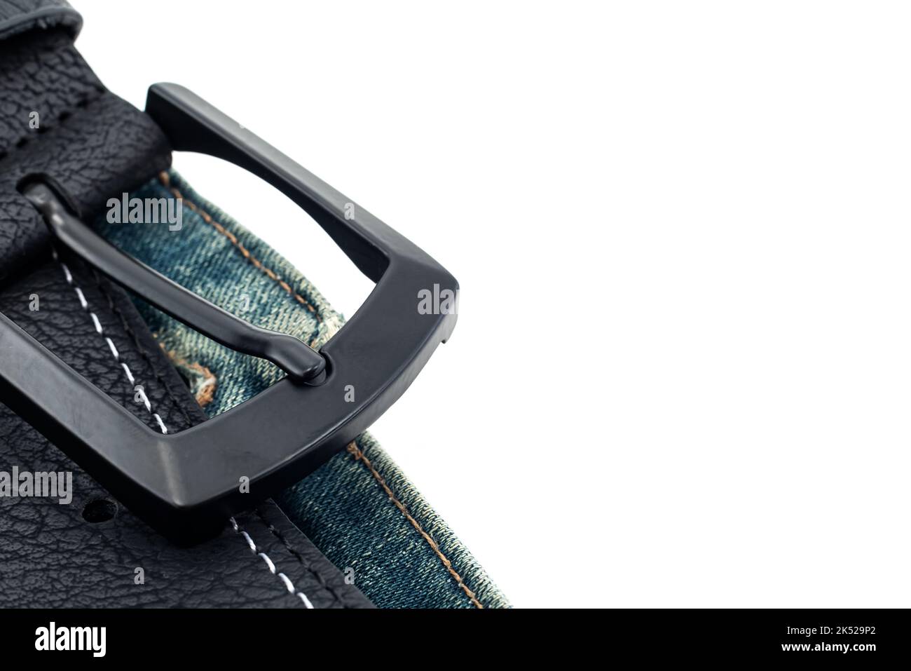 Men's black belt close-up on a white background. Men's clothing ...