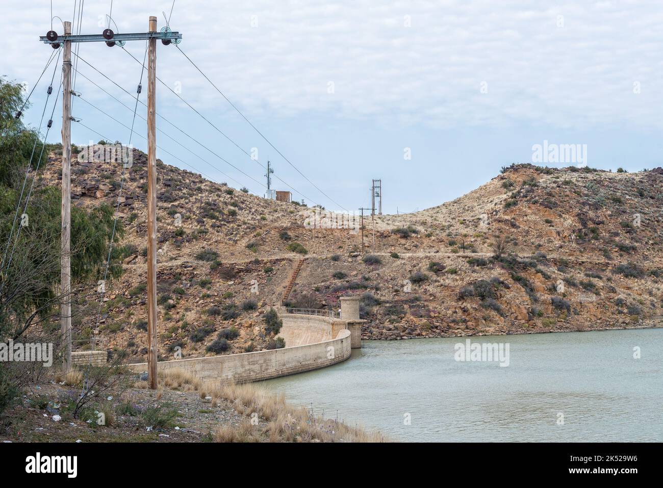 A dam in the Brak River at Victoria West in the Northern Cape Province ...