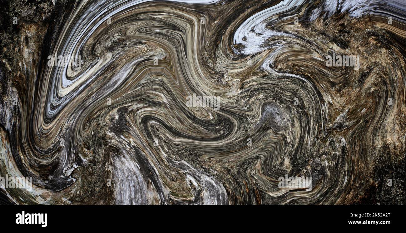 A background with wavy abstract black and white paint pattern Stock ...