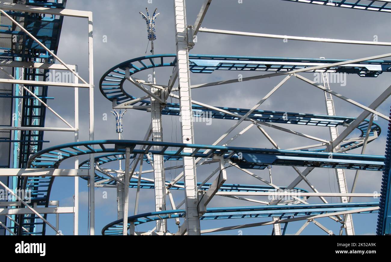 The Tracks of a Fast Rolling Fun Fair Ride Stock Photo - Alamy