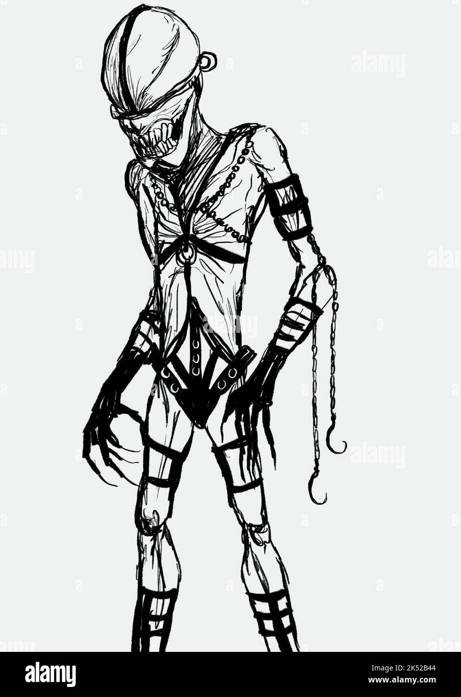 monstrous horror character illustration Stock Photo - Alamy