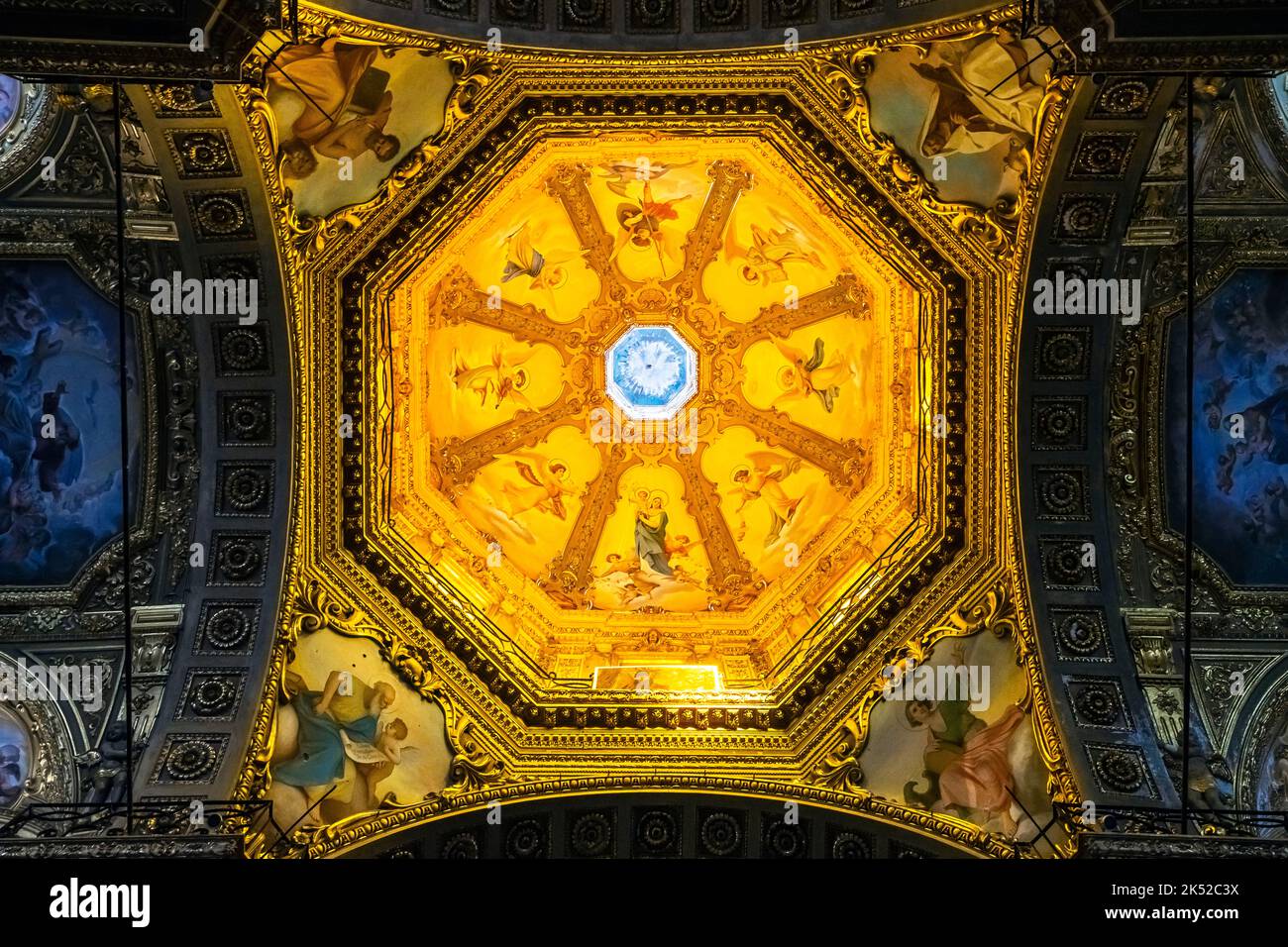 Dome of Basilica of Santa Maria delle Vigne. City of Genoa, capital of ...