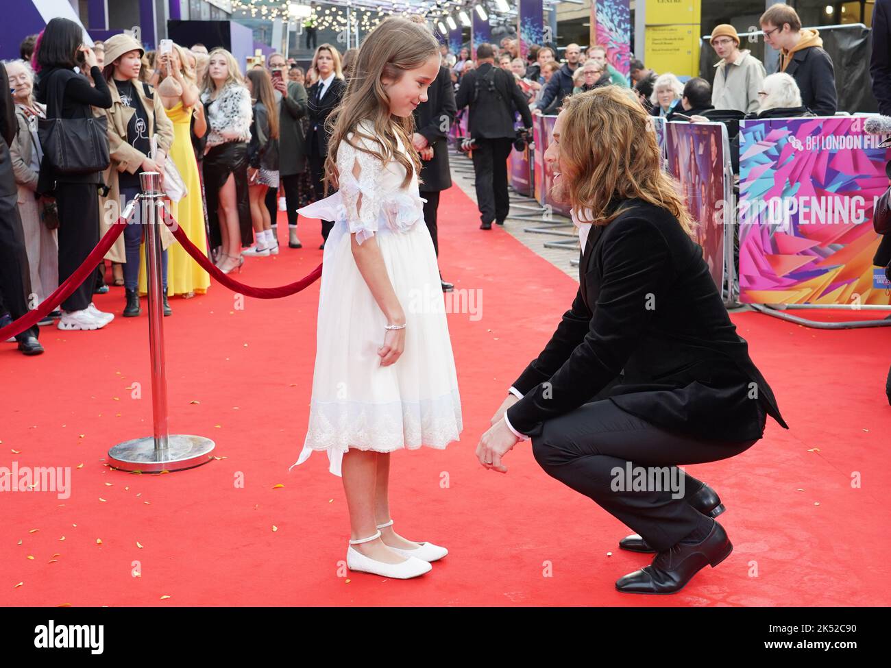 Alisha Weir and Tim Minchin arriving for the World premiere of Roald ...
