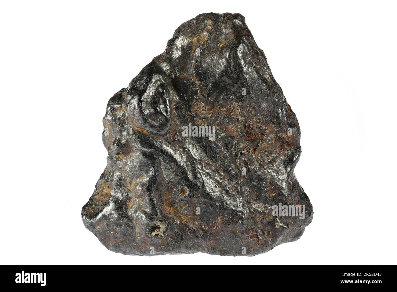 fragment of the Sikhote-Alin meteorite isolated on white background ...