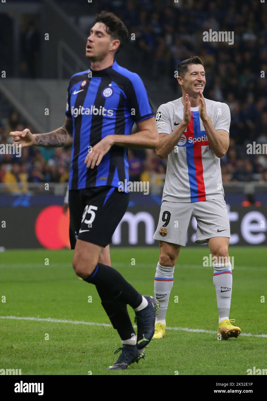 Milan, Italy, 4th October 2022. Robert Lewandowski of FC Barcelona ...