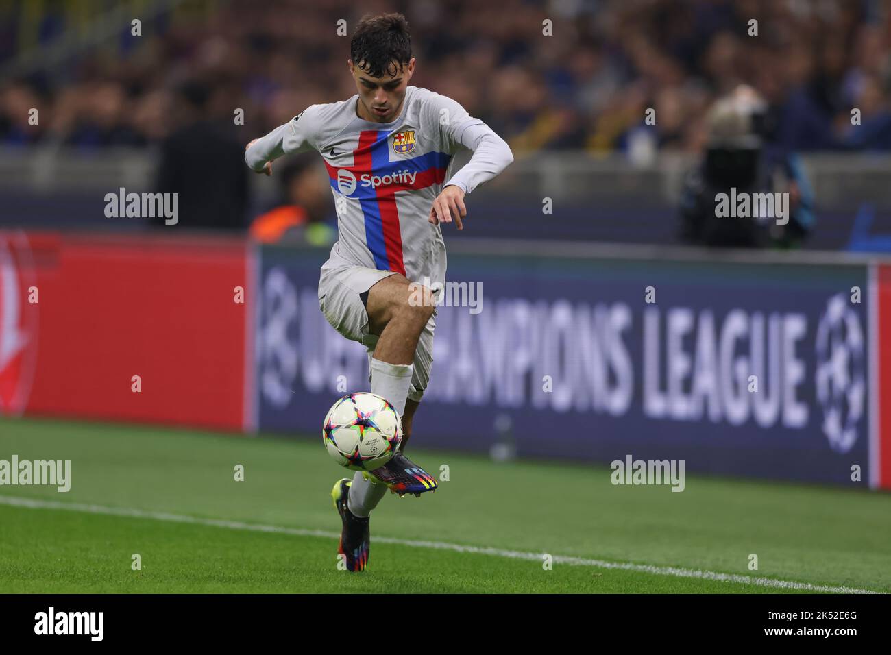 Milan, Italy, 4th October 2022. Pedri of FC Barcelona during the UEFA ...