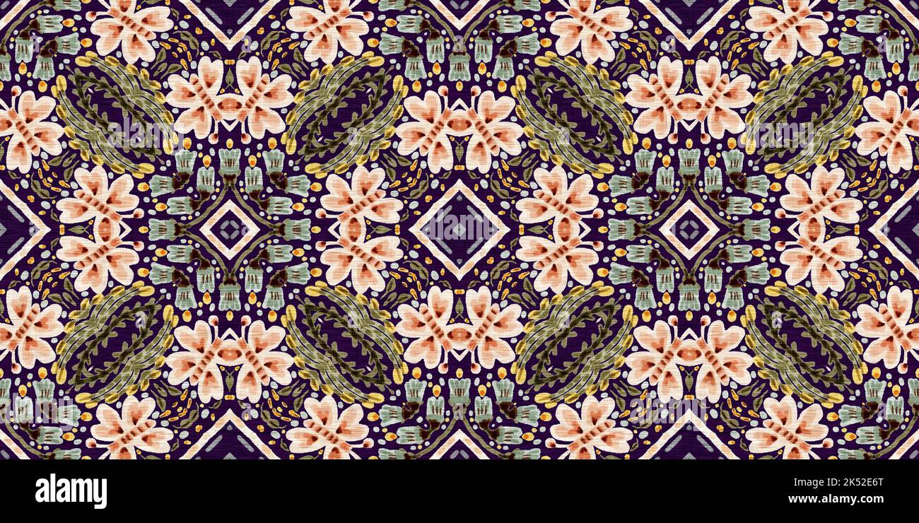 Rustic provence floral border pattern. Boho whimsical french swatch for ...