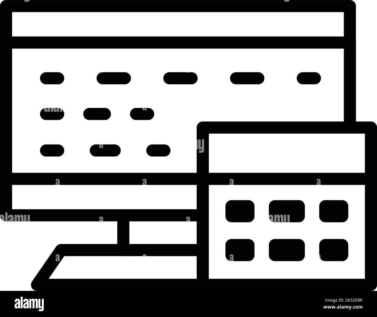 Self machine icon outline vector. Screen cash point. Register checkout ...