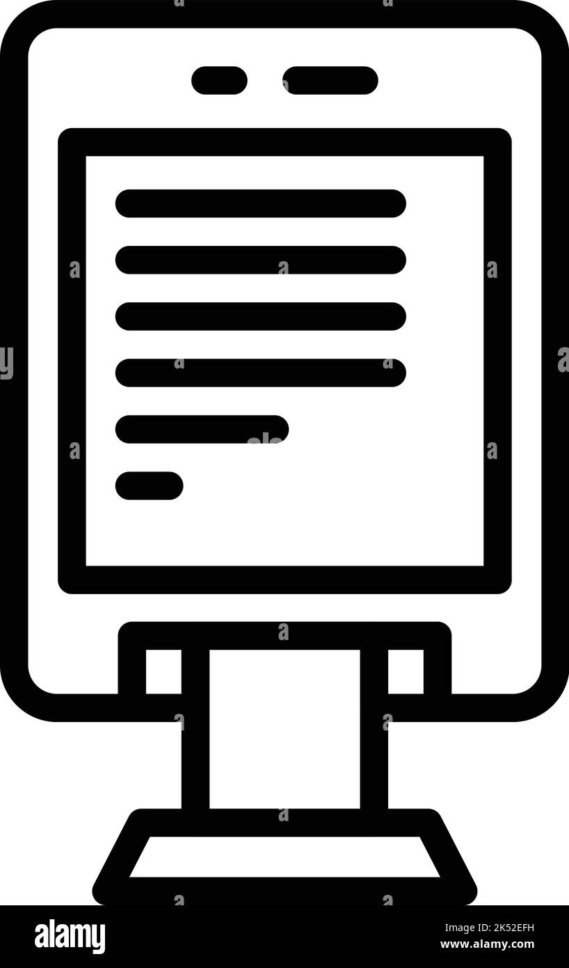 Receipt cash register icon outline vector. Machine pos. Store screen ... Receipt cash register icon outline vector. Machine pos. Store screen ...