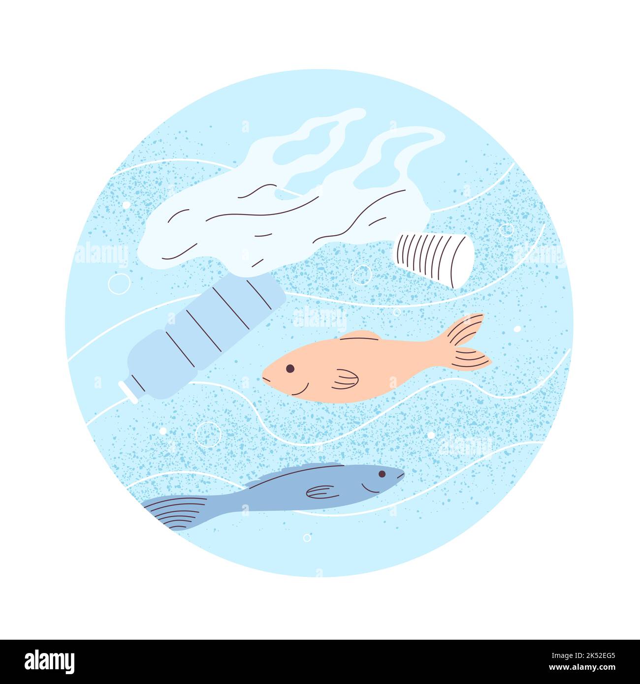 Pollution of world ocean. Water contaminated by garbage Stock Vector ...