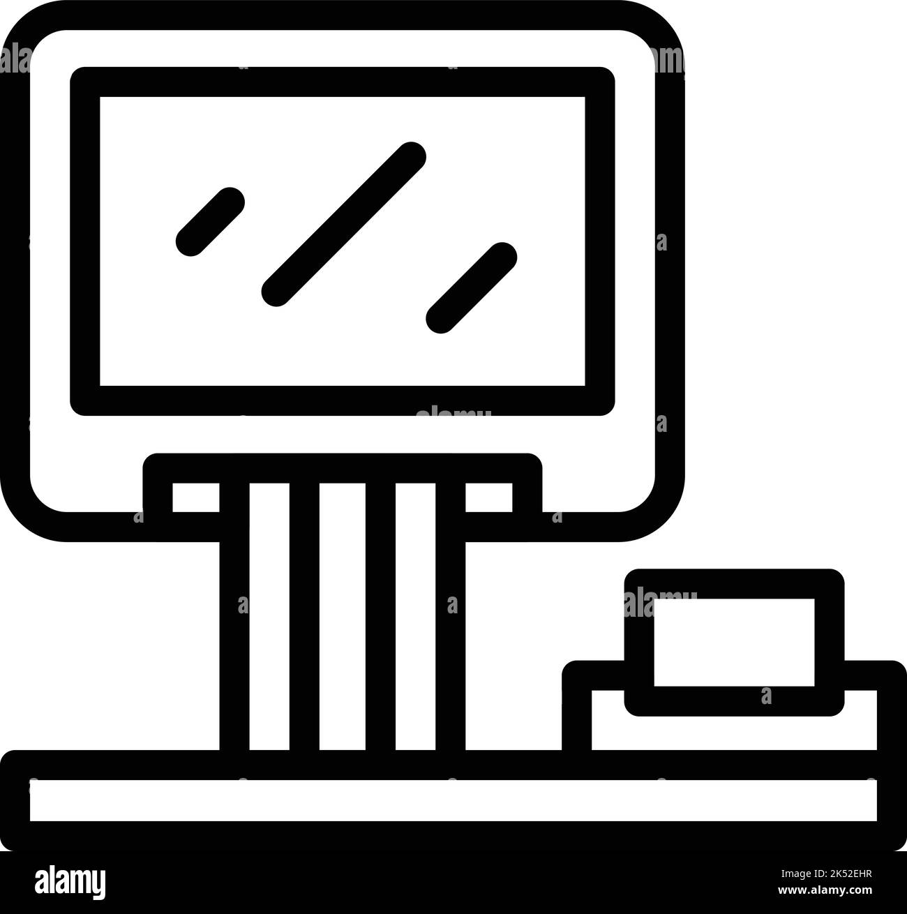 Retail store pos icon outline vector. Cash machine. Cashier shop Stock ...