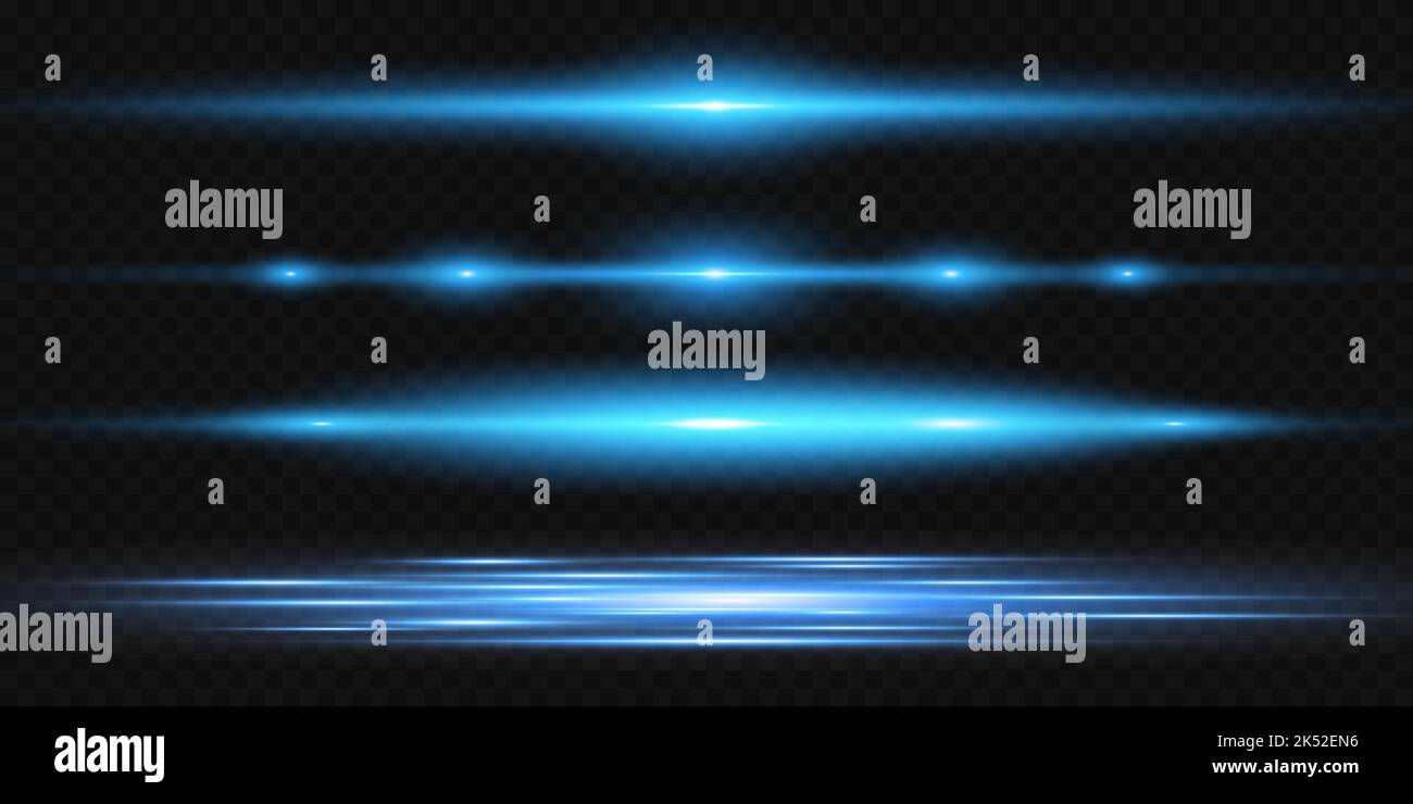 Motion light effect for banners. Blue lines. The effect of speed on a ...