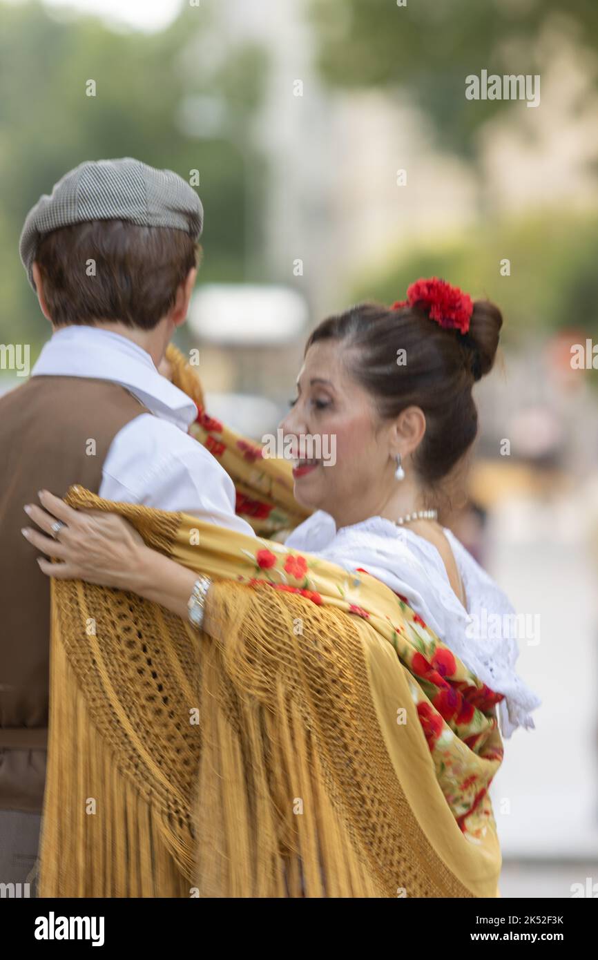The Castizo dancers from Madrid dance typical chotis during the ...