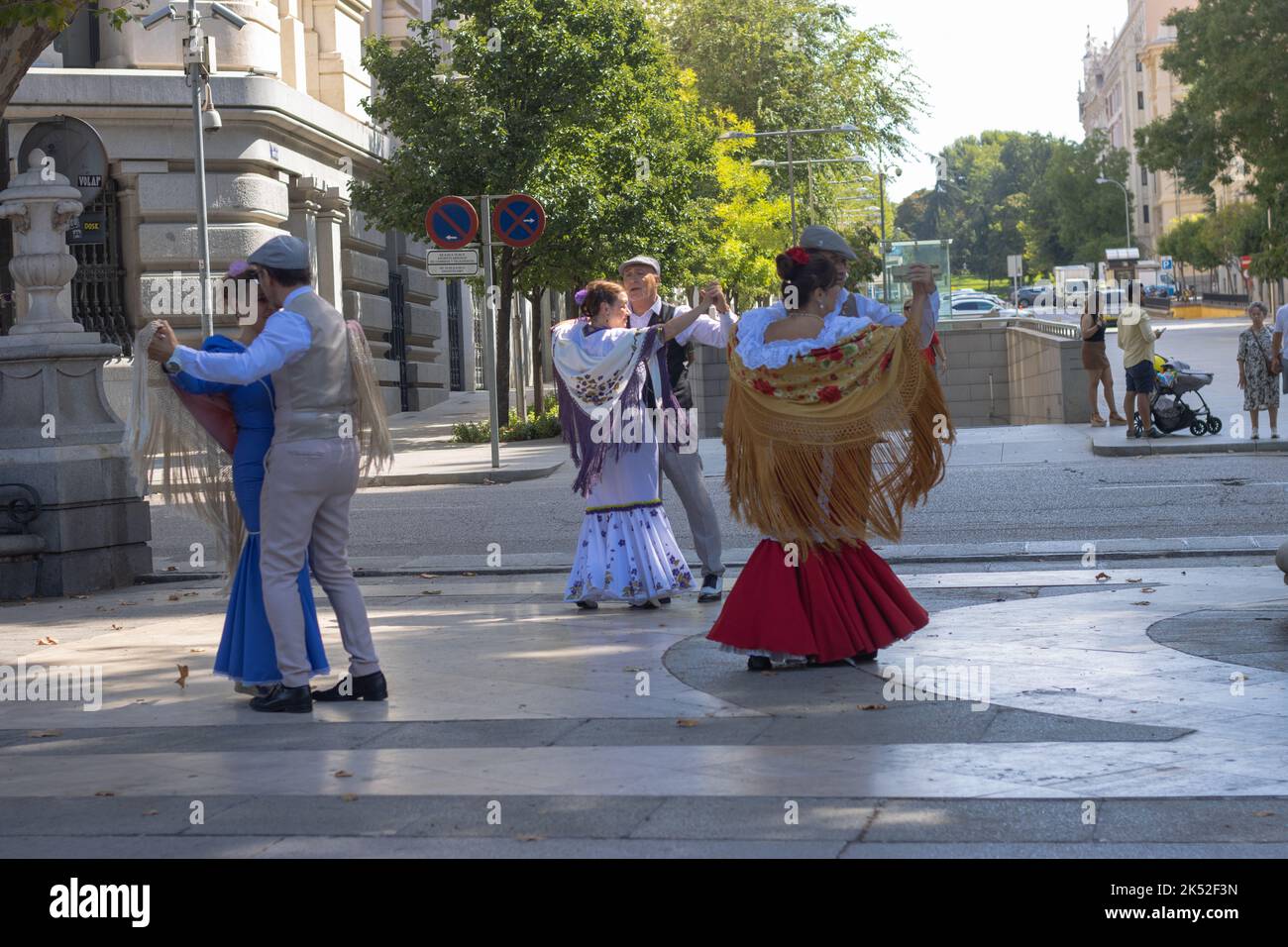 The Castizo dancers from Madrid dance typical chotis during the ...