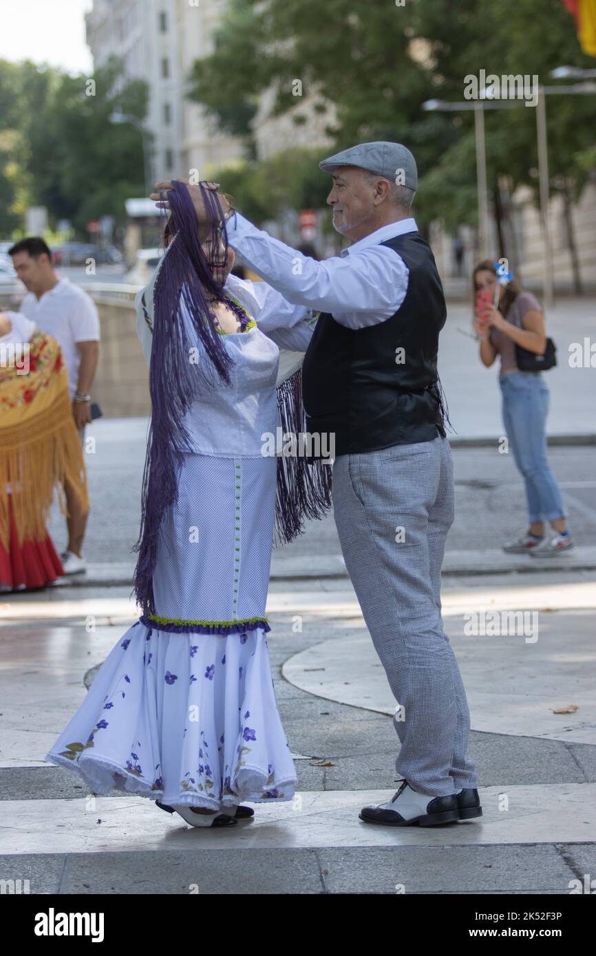 The Castizo dancers from Madrid dance typical chotis during the ...