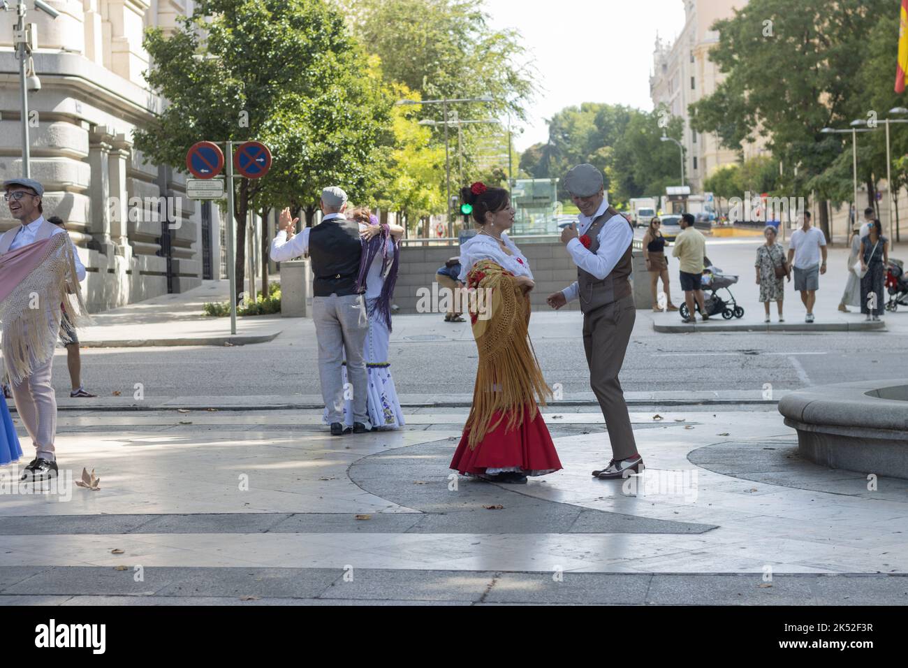 The Castizo dancers from Madrid dance typical chotis during the ...