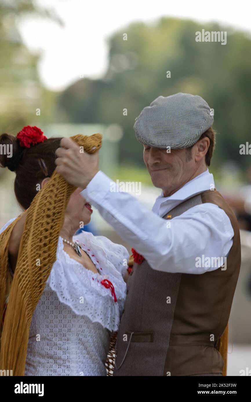 The Castizo dancers from Madrid dance typical chotis during the ...