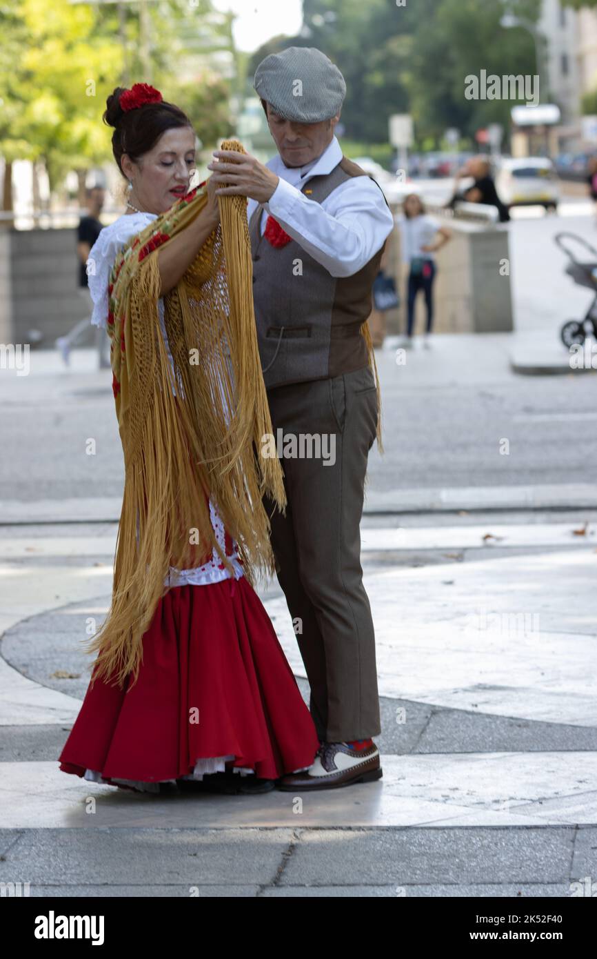 The Castizo dancers from Madrid dance typical chotis during the ...