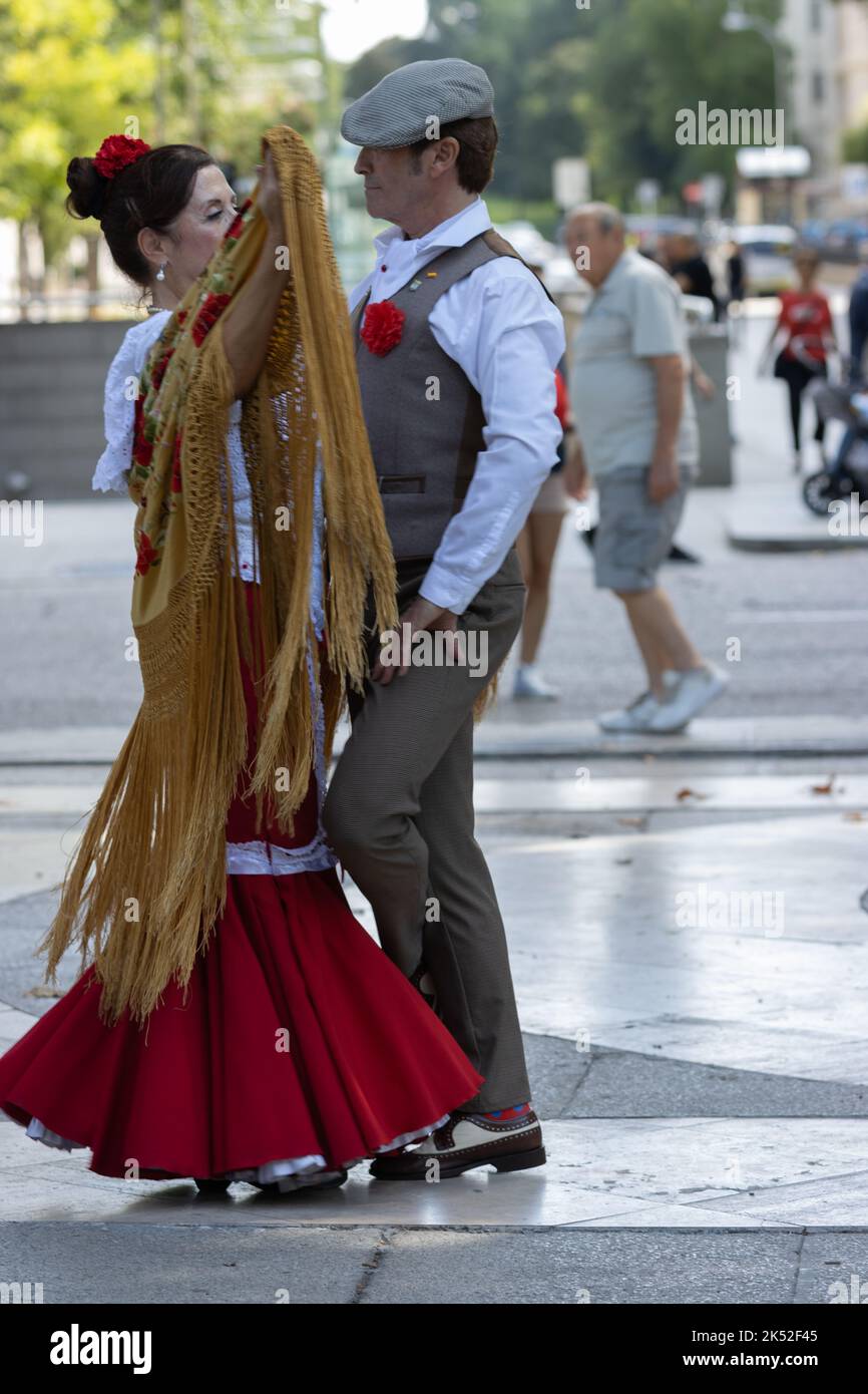 The Castizo dancers from Madrid dance typical chotis during the ...