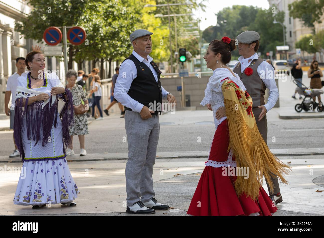 The Castizo dancers from Madrid dance typical chotis during the ...