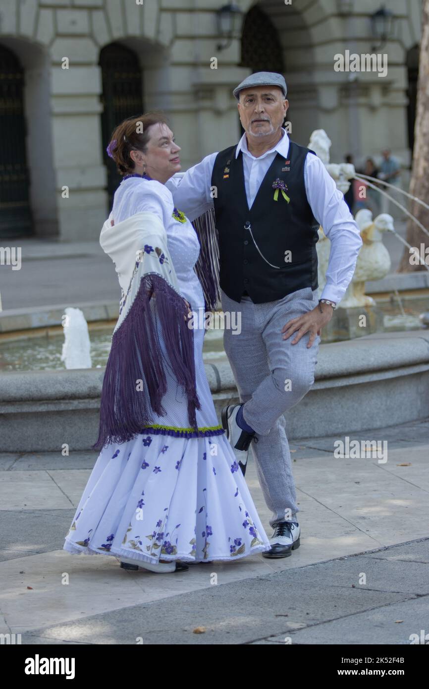 The Castizo dancers from Madrid dance typical chotis during the ...