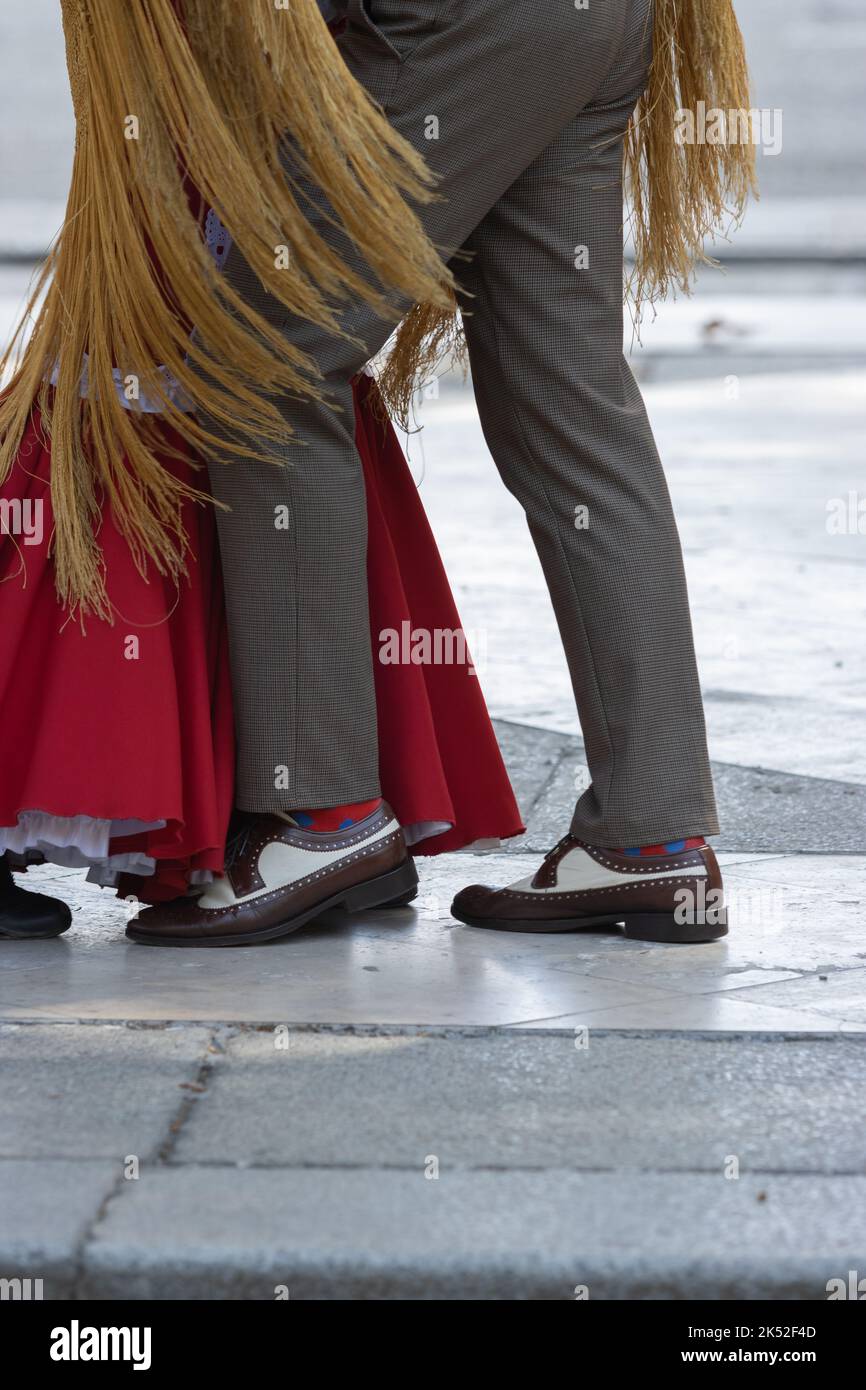 The Castizo dancers from Madrid dance typical chotis during the ...
