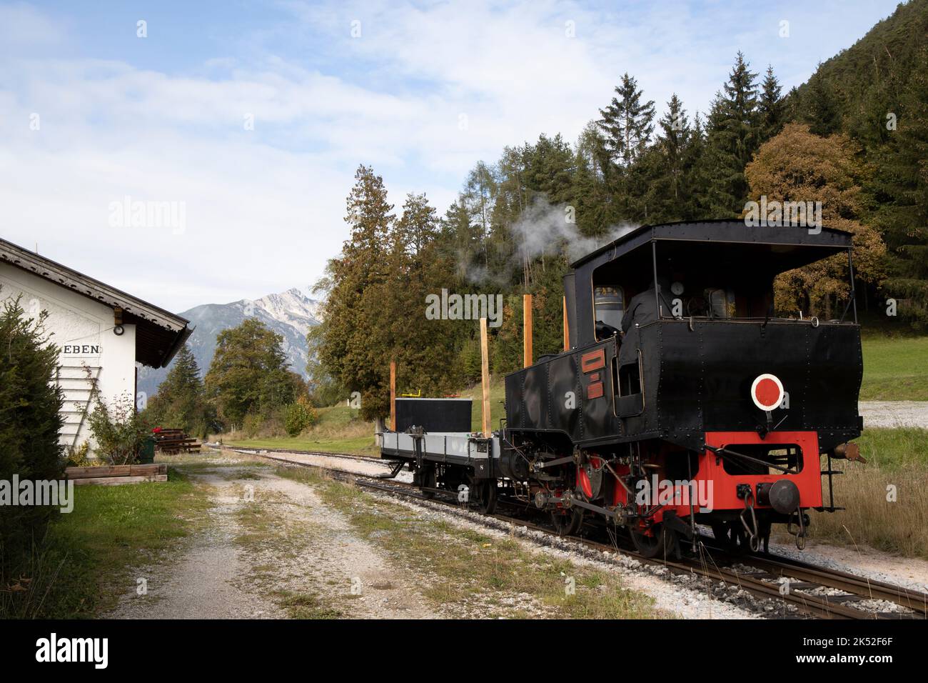 Historical steam locomotive, Achensee lake railroad, Tiro, Austria ...