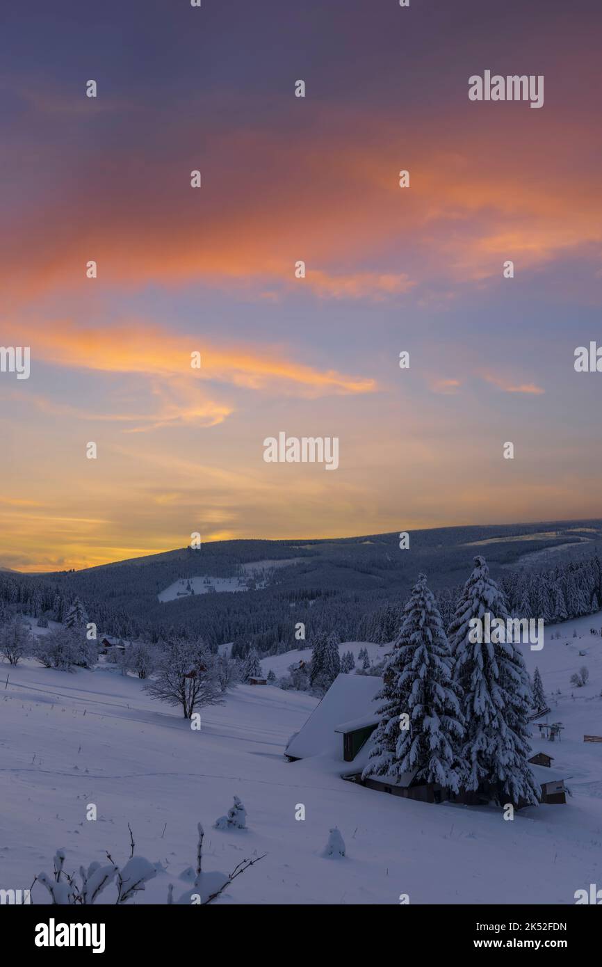 Landscape with Mala Upa, National park Krkonose, Eastern Bohemia, Czech ...
