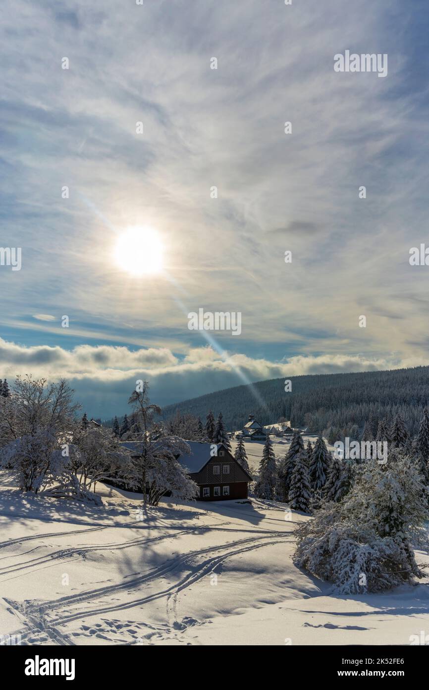Winter landscape around Mala Upa, Giant Mountains (Krkonose), Northern ...