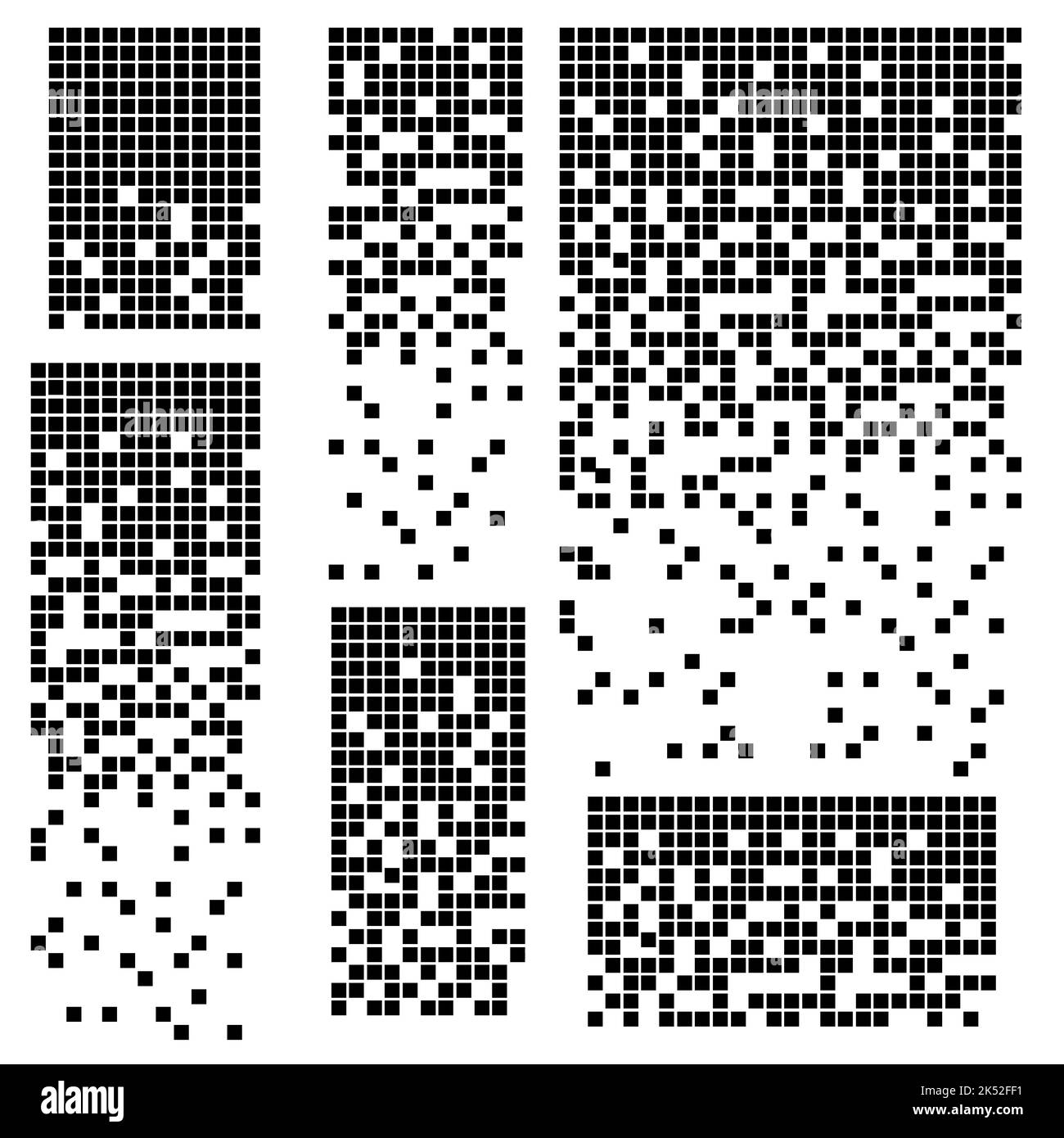 Dissolved filled square dotted vector icon with disintegration effect ...