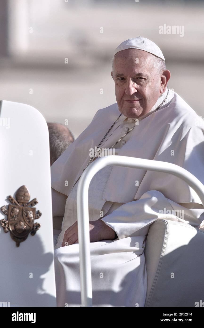 Vatican City Vatican, 5 october 2022. Pope Francis arrives for his ...