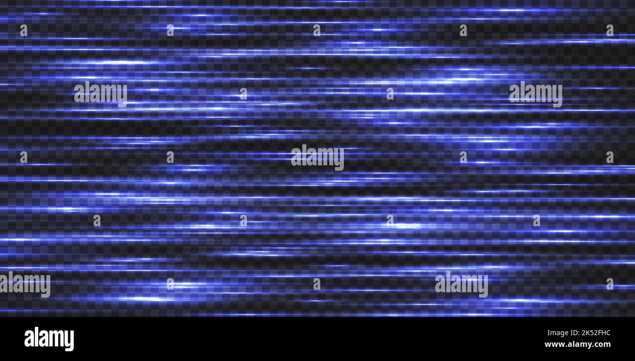 Motion light effect for banners. Blue lines. The effect of speed on a ...