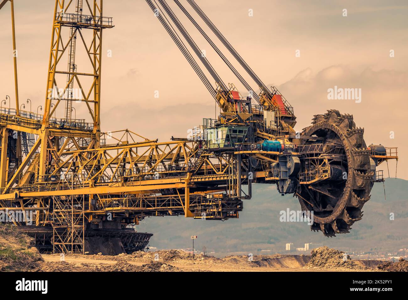 Coal mining machine near Most, Northern Bohemia, Czech Republic Stock ...