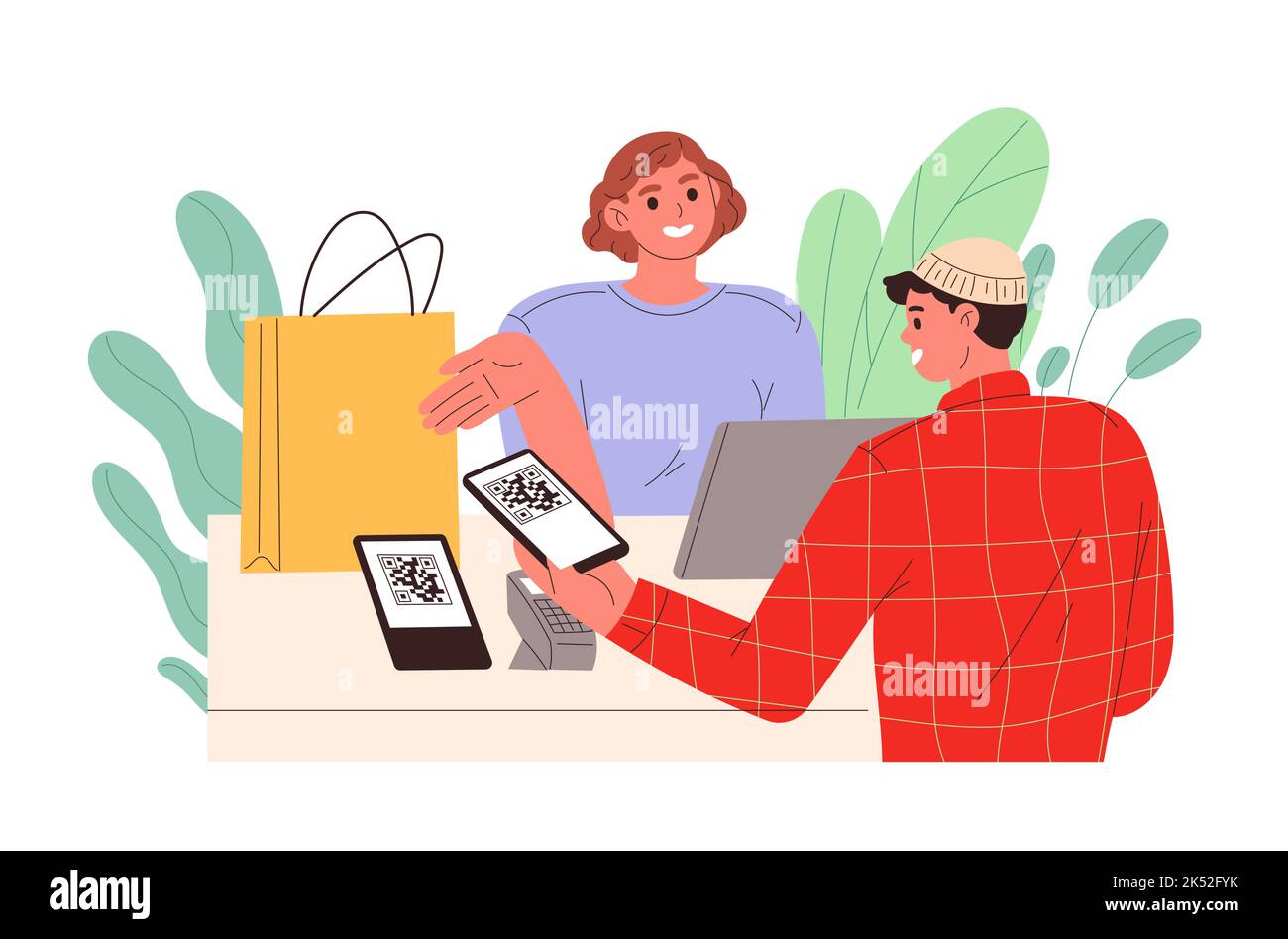 Customer scans code pay hi-res stock photography and images - Alamy