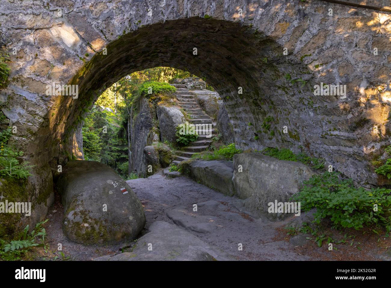 Landscape in a nature reserve Broumovske steny, eastern Bohemia, Czech ...