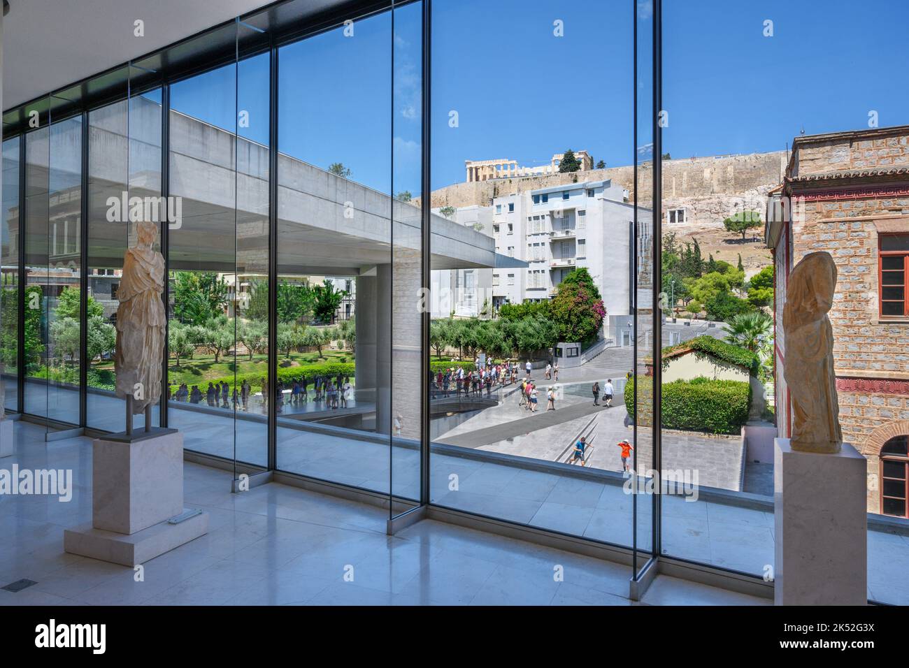 View of the Acropolis from the Acropolis Museum, Athens, Greece Stock ...