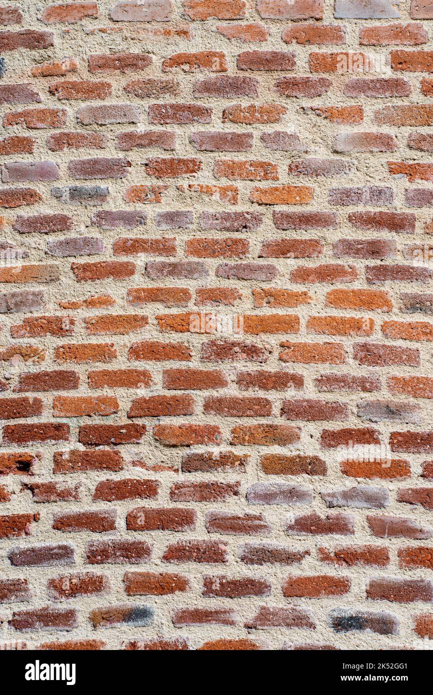brown vintage brick wall with decayed structure Stock Photo - Alamy