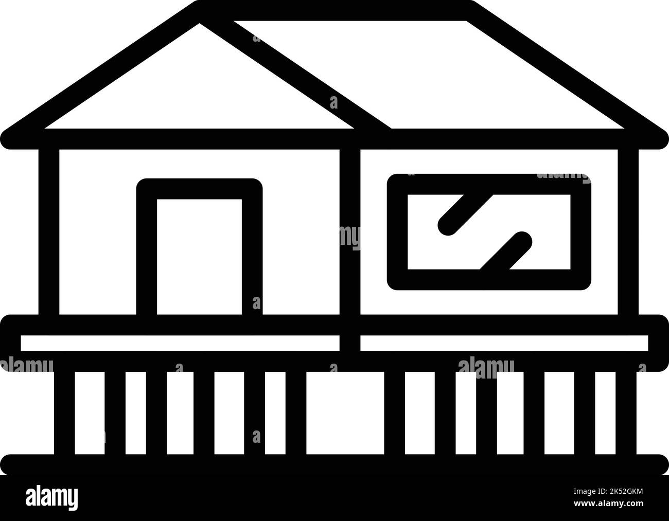 Villa icon outline vector. Forest cabin. House stilt Stock Vector Image ...