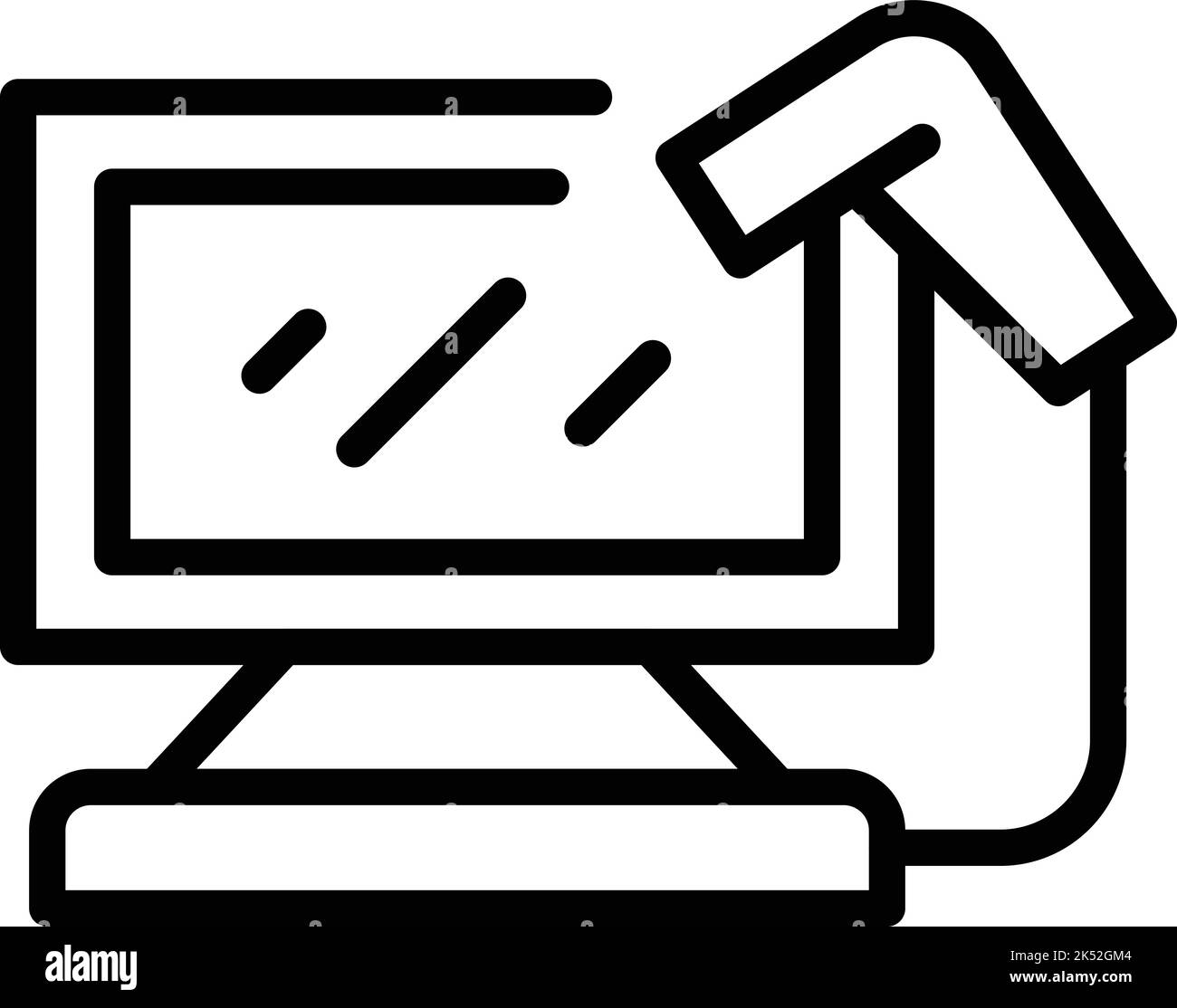 Cash screen icon outline vector. Store cash register. Pos store Stock ...